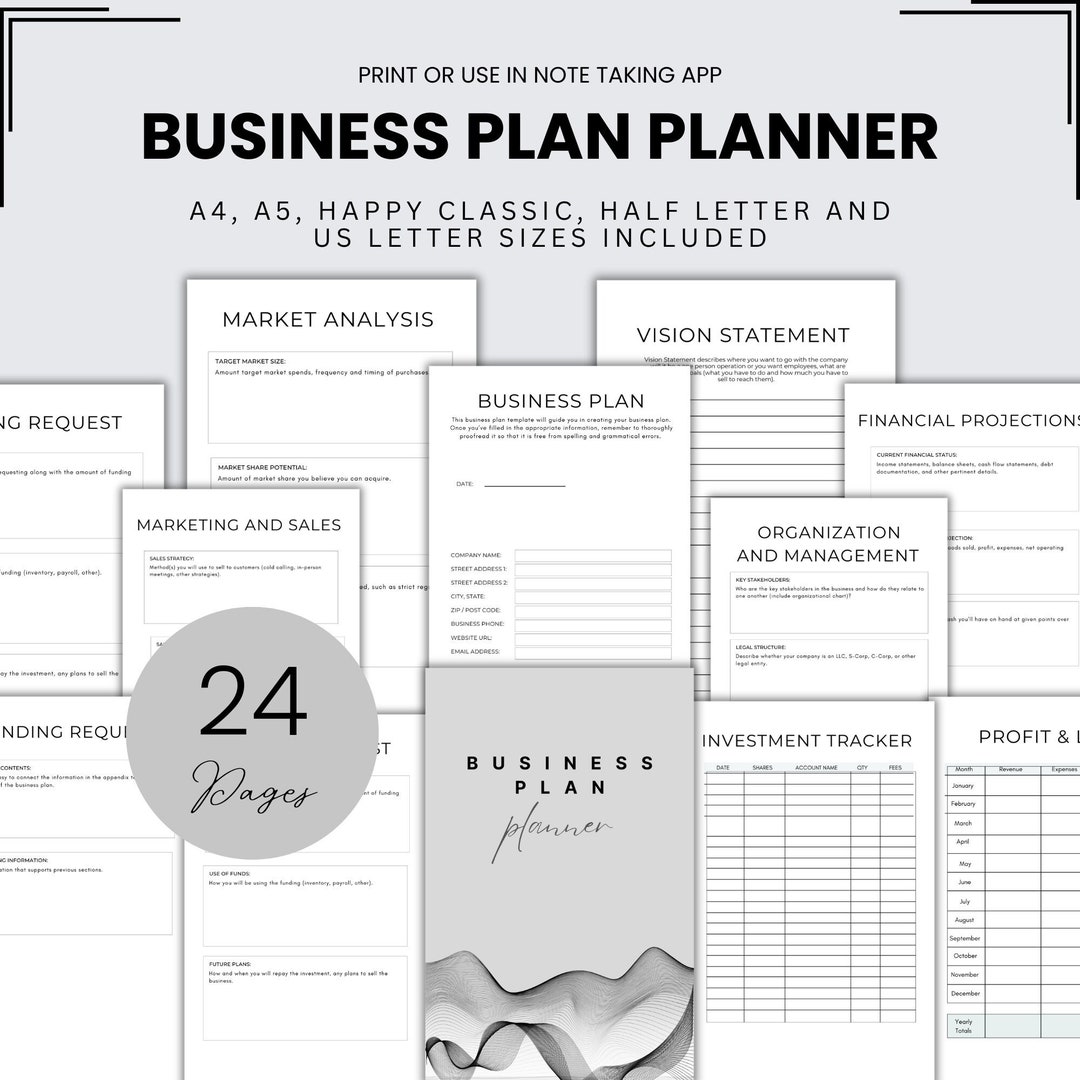 Business Plan Planner, Small Business Workbook, Startup Organiser ...