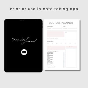 Printable Youtube Content Planner Social Media Template Calendar ...