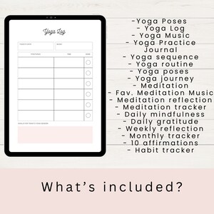 Printable Yoga Planner PDF Meditation Journal Habit Tracker Wellness ...