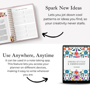 Cross Stitch Planner Printable Embroidery Journal Needlework Worksheet ...