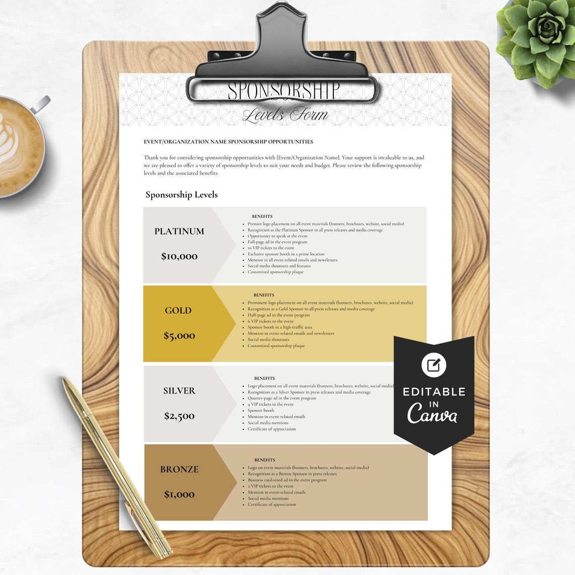 Sponsorship Level Flyer Template Printable Club Sponsorship Proposal ...