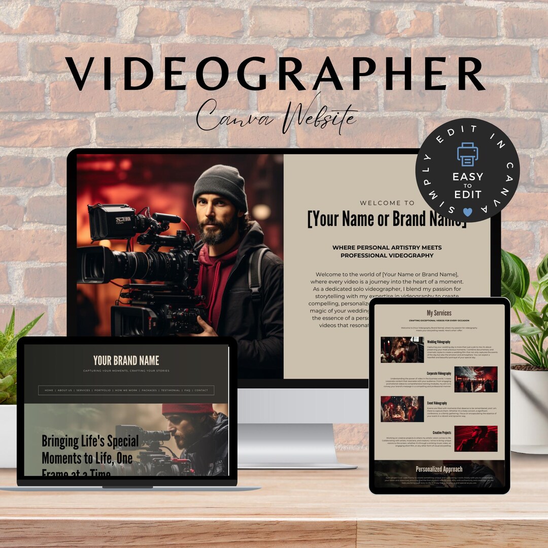Videographer Website Template, Modern Portfolio Design, Responsive ...