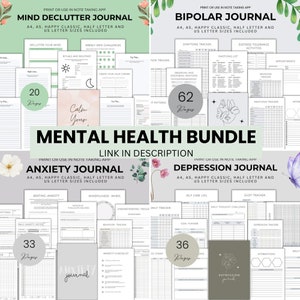Anxiety Journal, Printable Mental Health Workbook, Guided Therapy ...