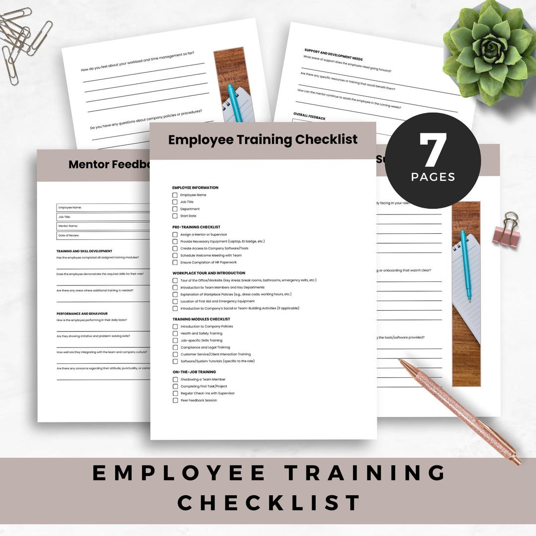 New Employee Training Checklist Template Printable Employee Onboarding ...