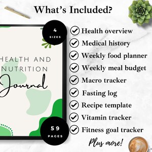 Nutrition Planner Printable - Daily Food Journal - Meal Planner ...