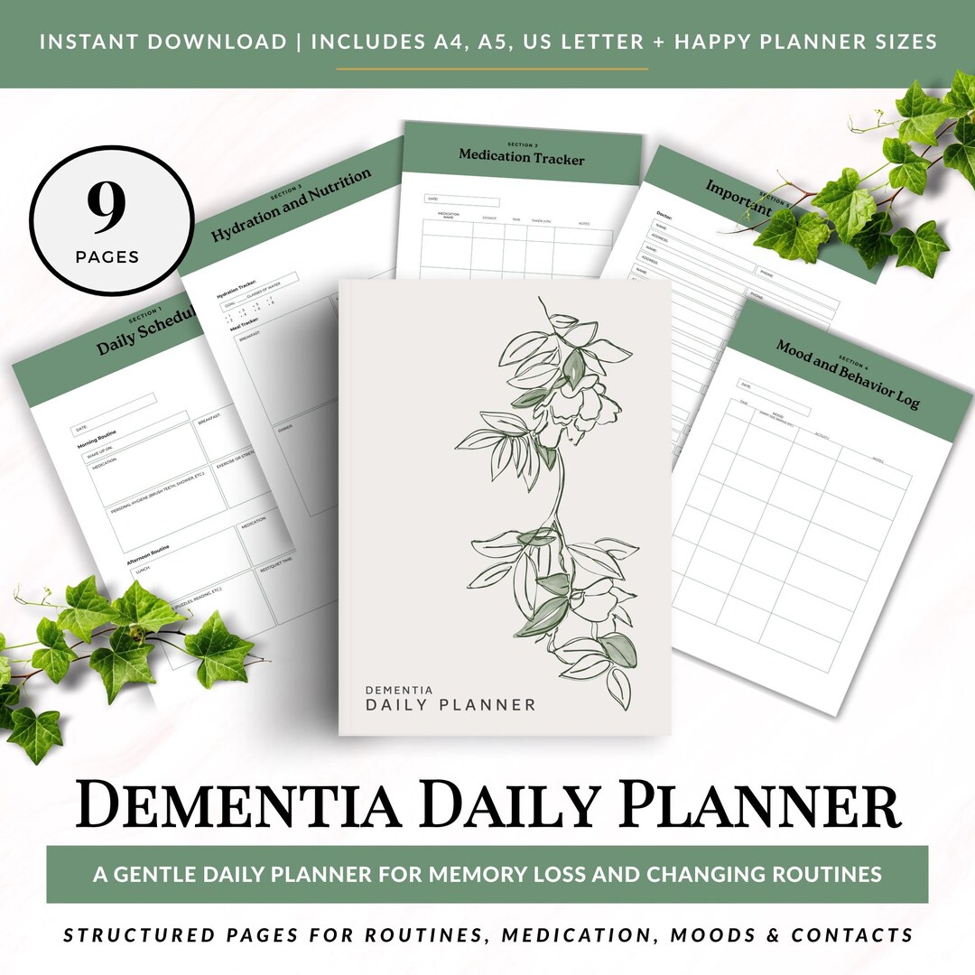 Dementia Care Daily Routine Planner, Memory Loss Routine Planner ...
