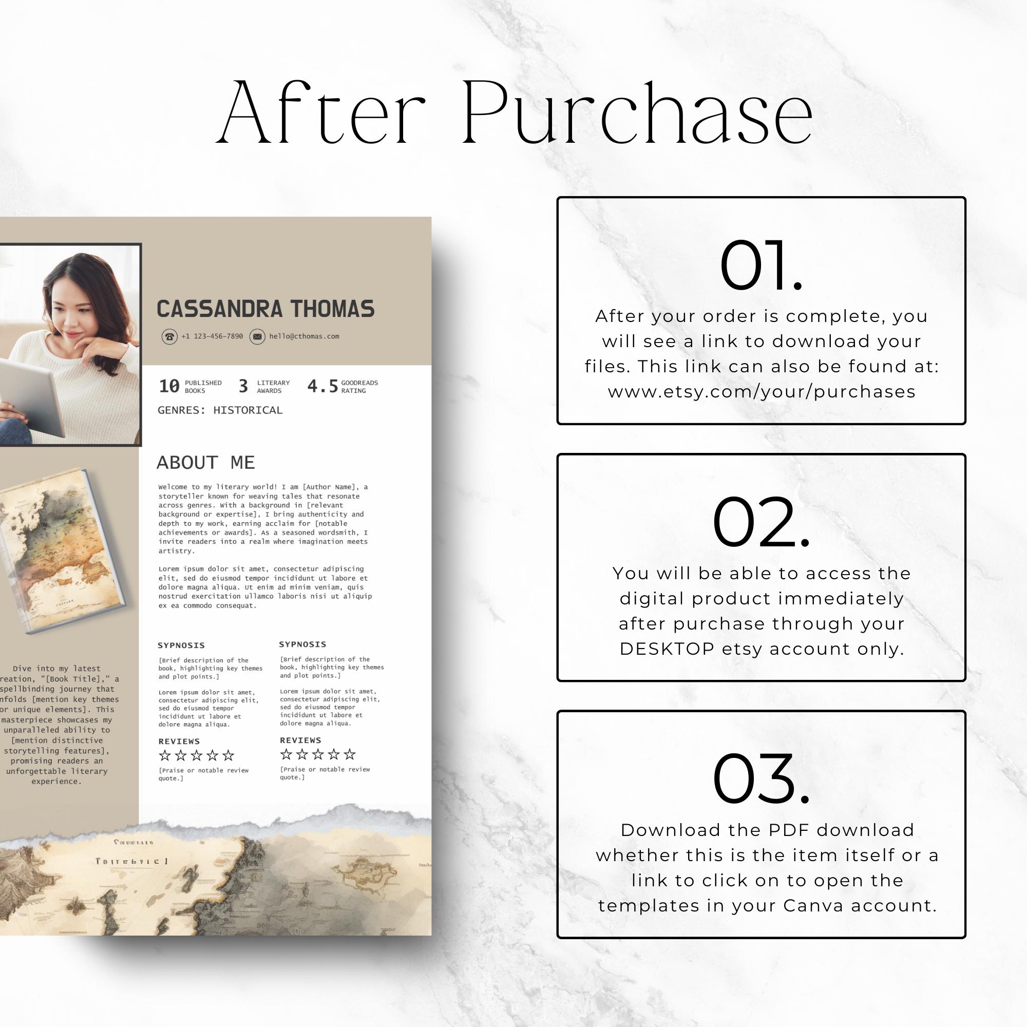 Author Media Kit Template Canva, Author Press Kit Template, Writer ...