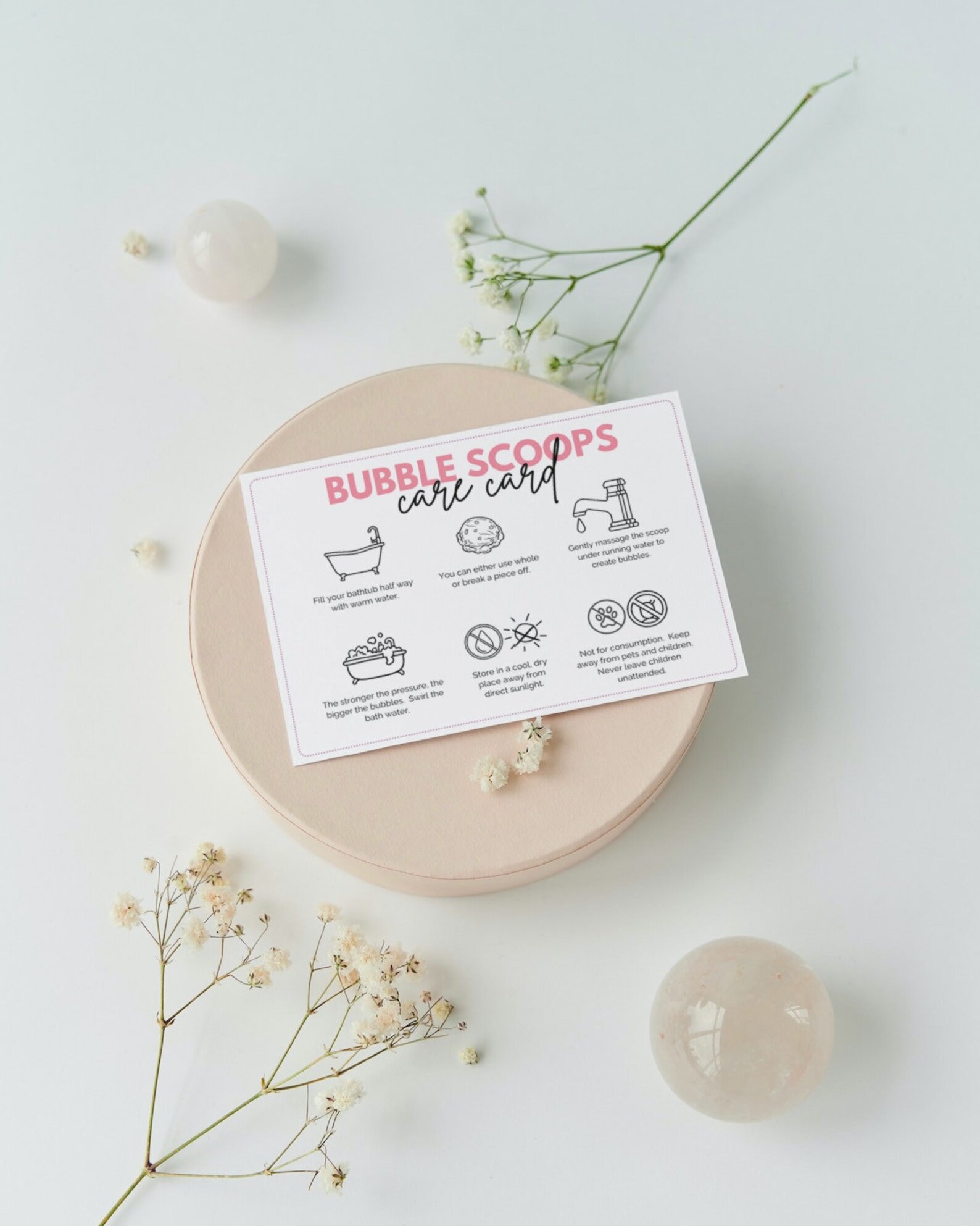 Bubble Scoops Care Card Bath Truffle Instructions Bubble - Etsy