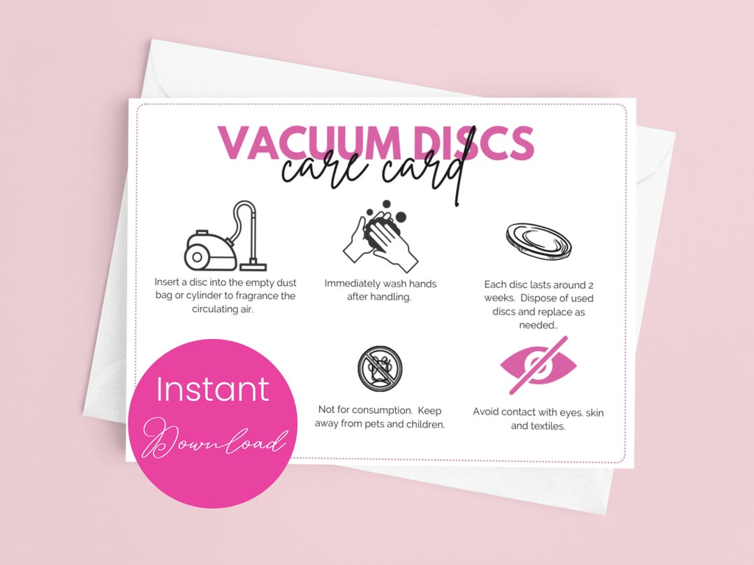 Vacuum Disc Care Card for Vacuum Discs Warning Vacuum Disc Template ...
