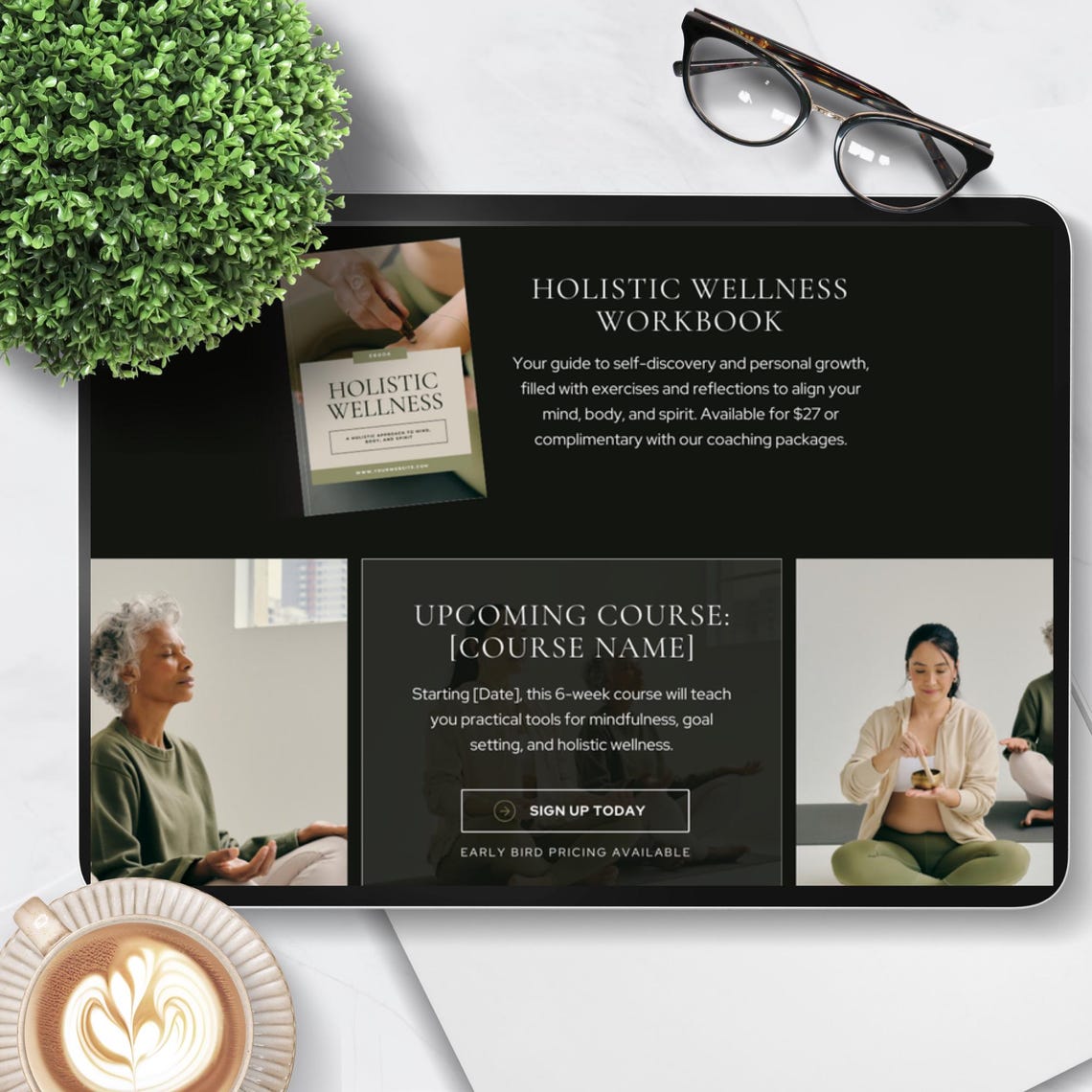 Holistic Coach Website Template, Editable Canva Template for Wellness ...