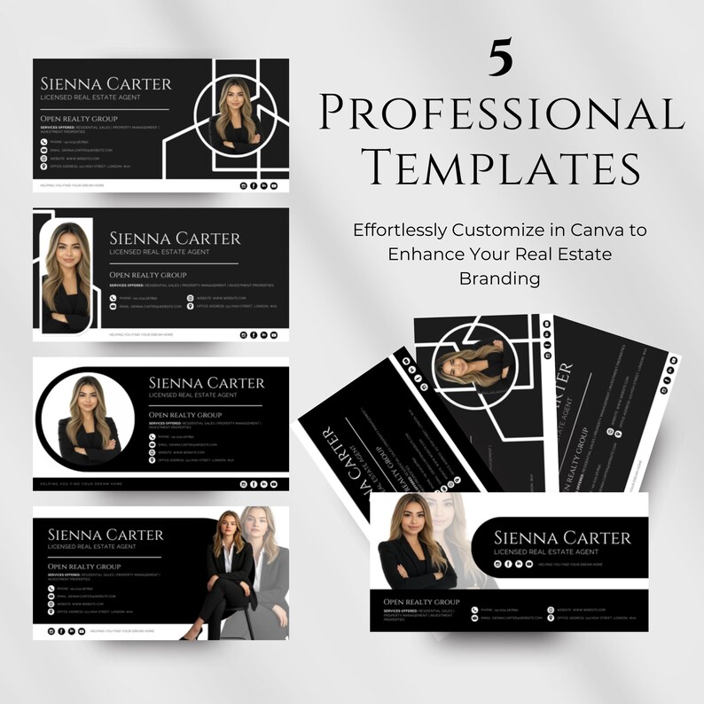 Realtor Email Signature Template, Elegant Gmail Signature, Editable ...