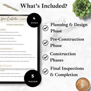 New Home Construction Checklist, Printable Building Organizer, Home ...