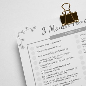 3 Month Wedding Planning Checklist Three Month Wedding Timeline for ...