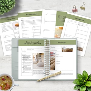 Sourdough Baking Journal, Digital Recipe Tracker, Sourdough Starter Log ...