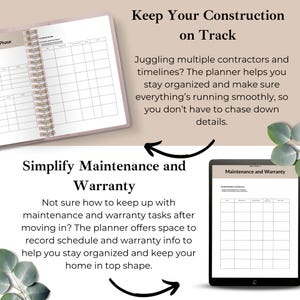 New Home Build Planner New House Renovation Log Bundle Home Management ...