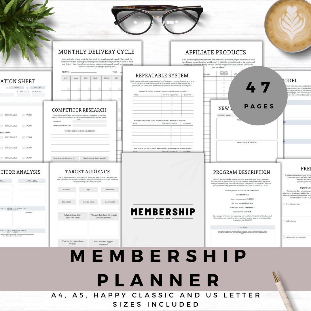 Small Business Membership Planner & Subscription Tracker | Printable ...