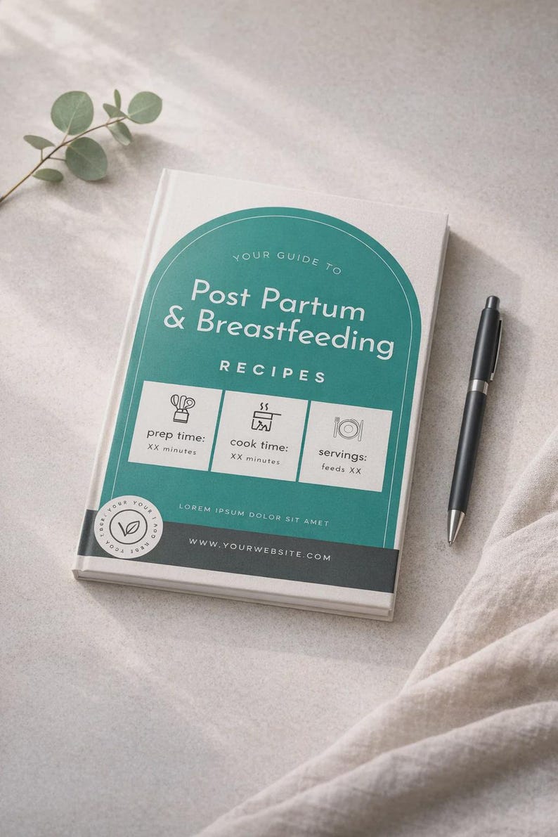 Editable Recipe Book Template Canva Postpartum Nutrition Ebook ...
