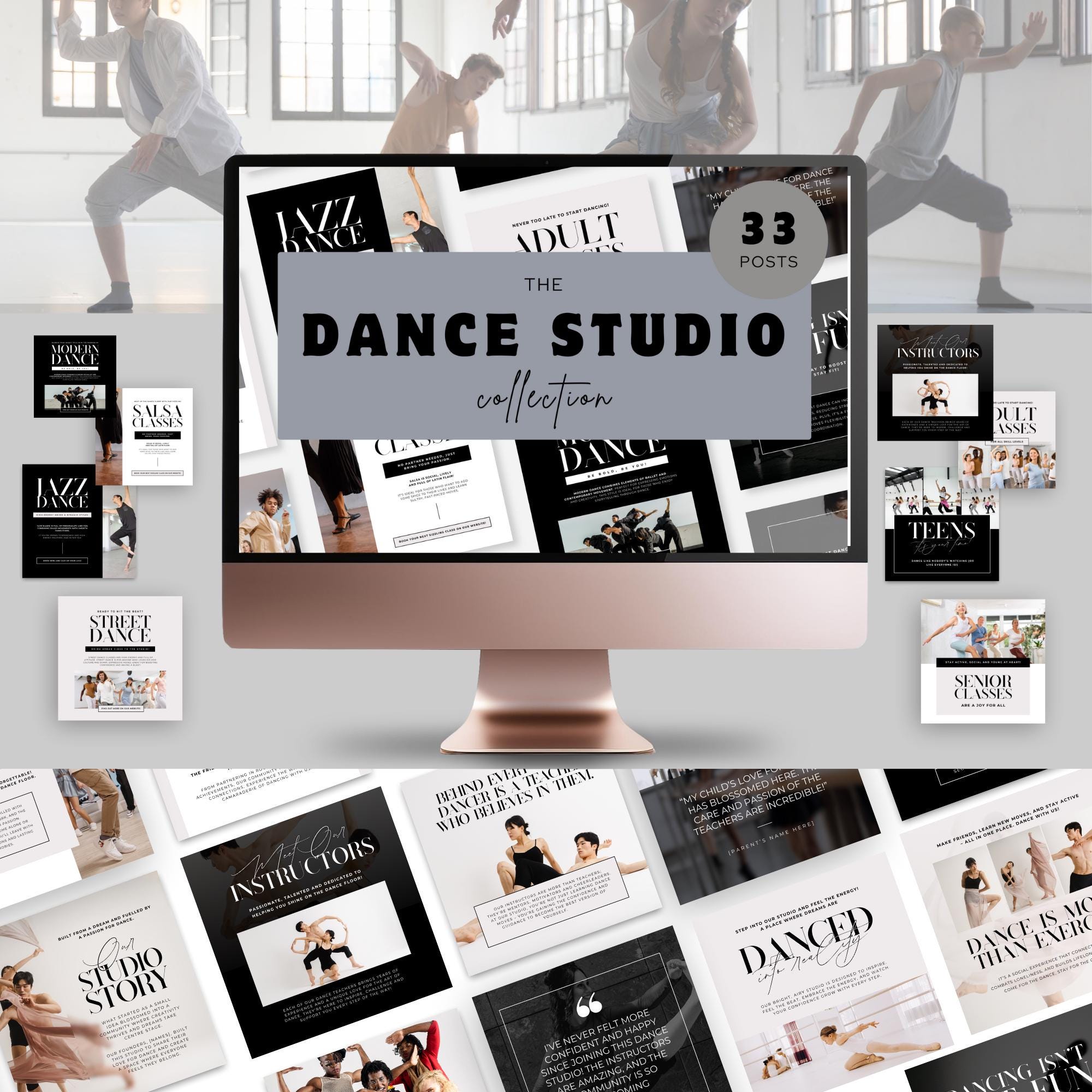 Dance Studio Social Media Templates | Editable Canva Marketing Posts ...