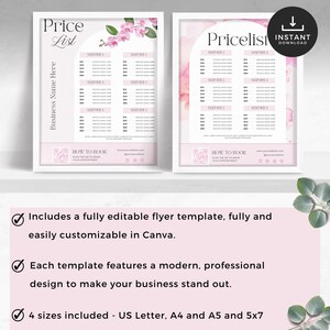 Nail Salon Price List Template, Editable Nail Tech Menu Canva ...