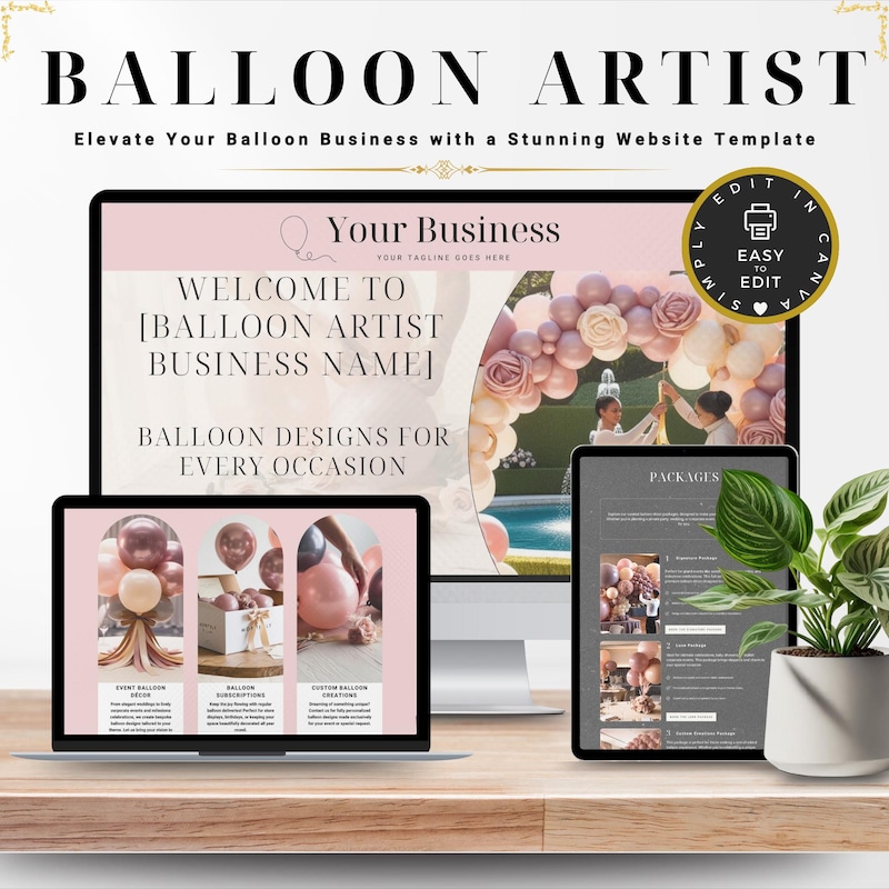 Booking Template Balloons - Etsy