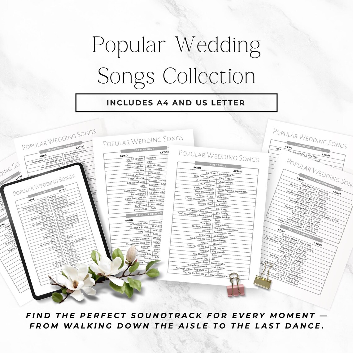 Wedding Music Checklist Printable, Ceremony Song List and Reception ...
