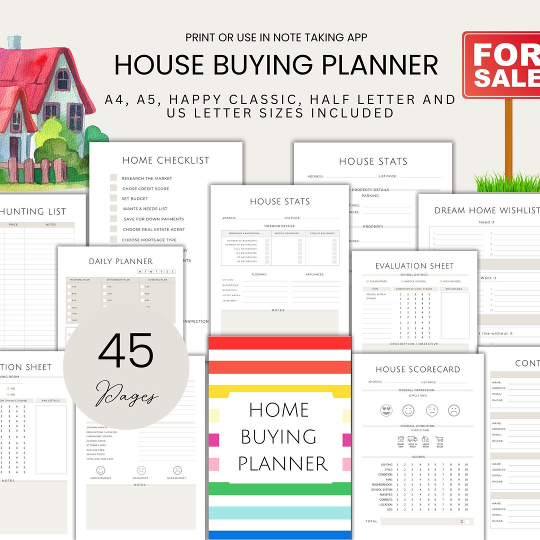 House Buying Planner House Hunting Checklist For Home Hunting Planner