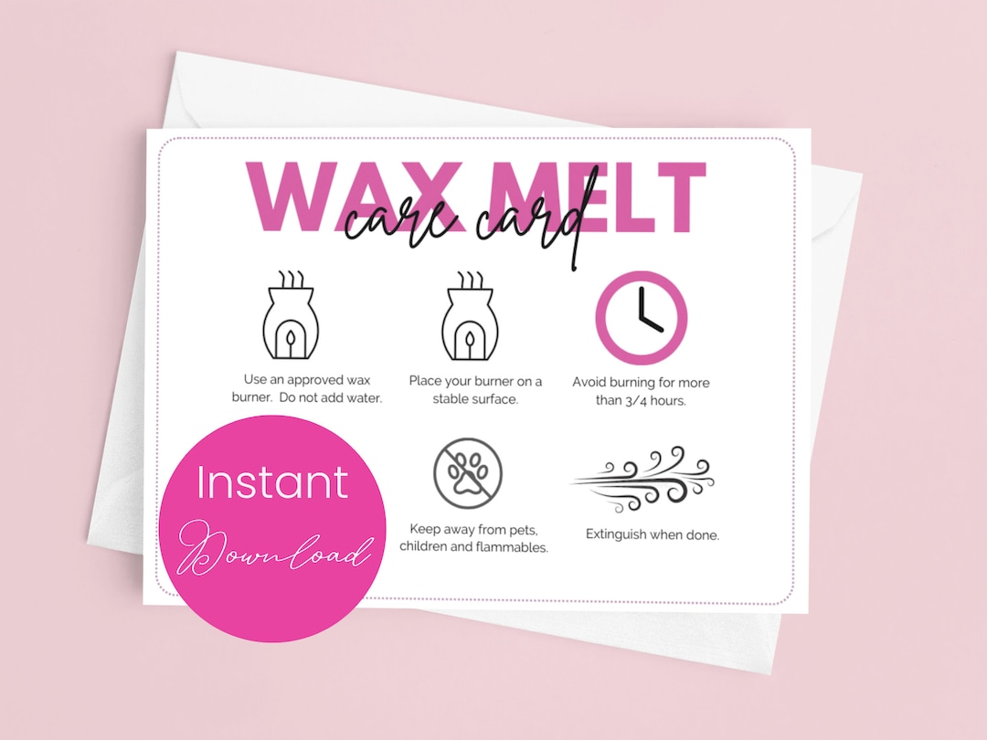 Wax Melt Care Card For Wax Melt Instructions For Wax Melt Business Card