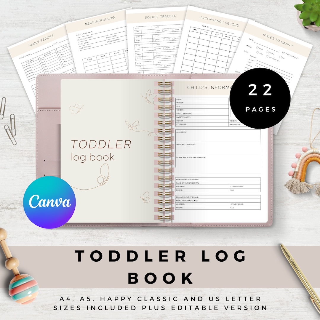 Toddler Daily Report Child Daycare Tracker Toddler Sheet Infant ...