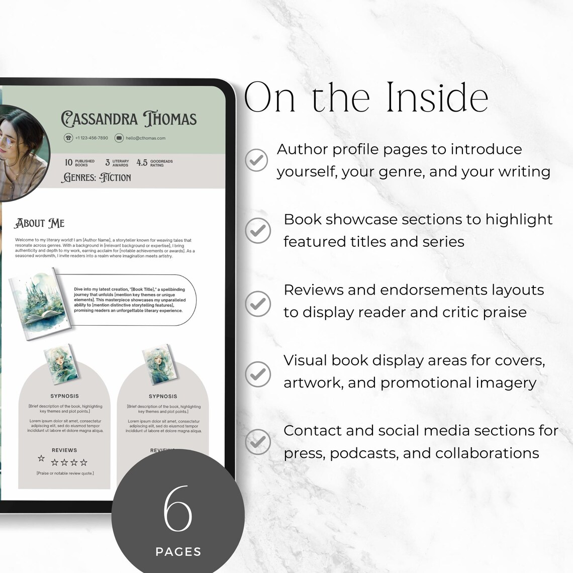 Author Media Kit Template Canva, Author Press Kit Template, Writer ...