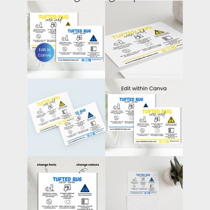 Editable Tufted Rug Care Card Template Handmade Rug Instructions ...