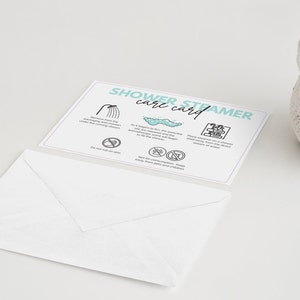Shower Steamer Care Card Template for Printable Instructions ...