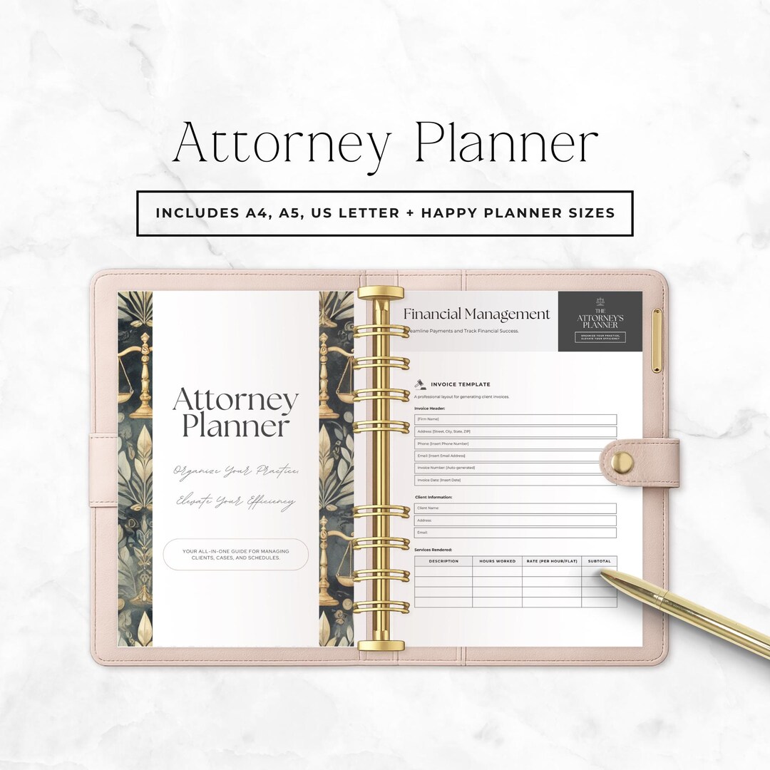 Attorney Planner Printable, Lawyer Case Management Planner, Legal Case ...