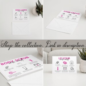 Body Butter Care Card Template Whipped Body Lotion Instructions ...