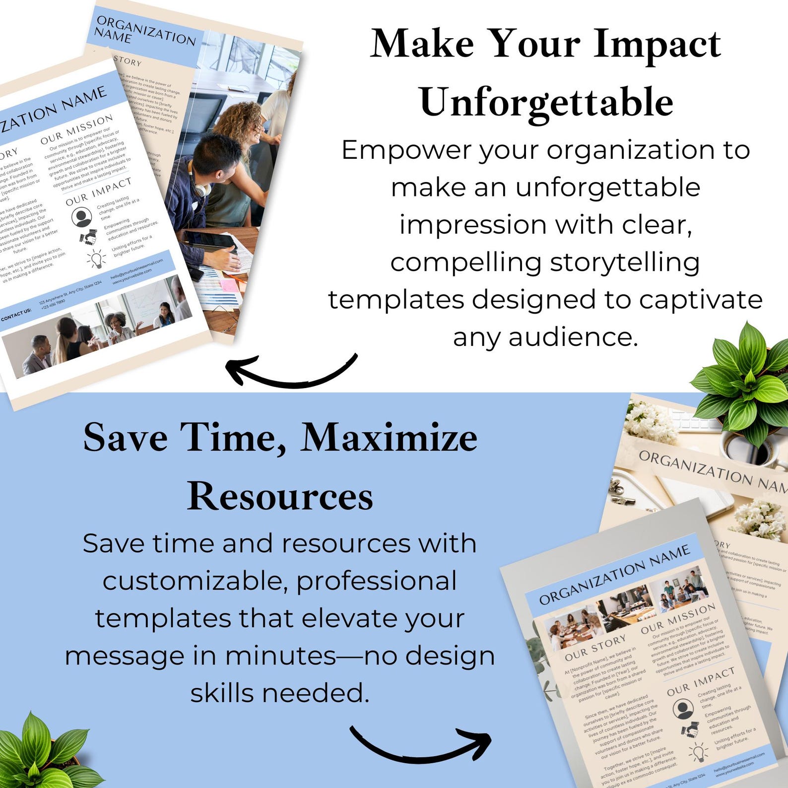 One Pager Nonprofit Canva Template Impact Report for Charity ...