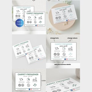 Editable Carpet Freshener Care Card Template Scented Powder ...