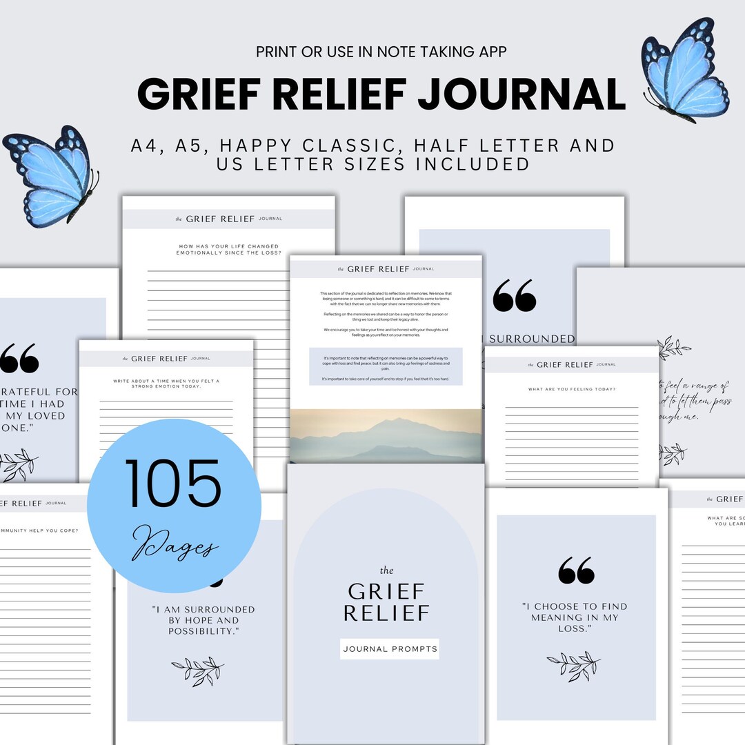 Printable Grief Journal Mental Health Wellbeing Goodnotes Bereavement ...