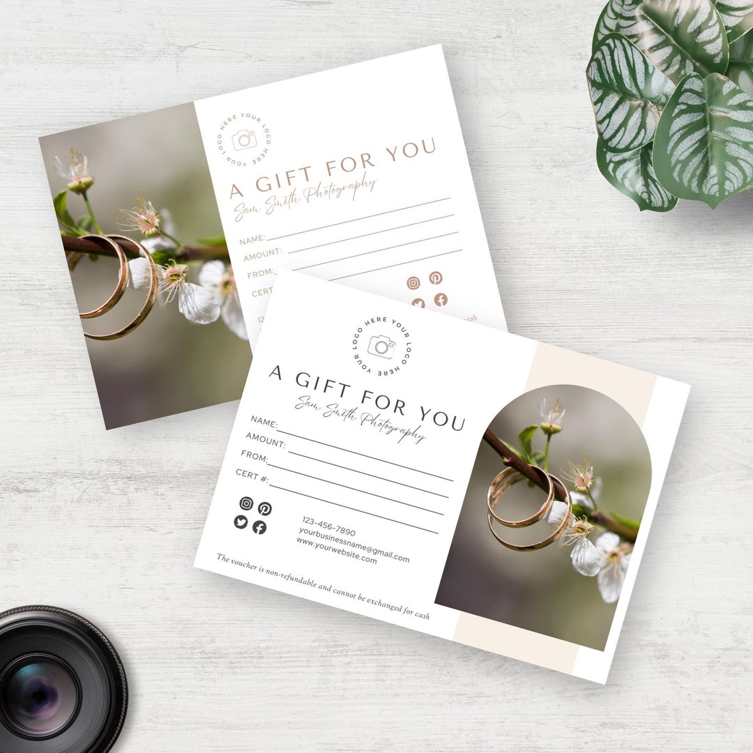 Photography Gift Certificate Template | Editable Photography Session ...