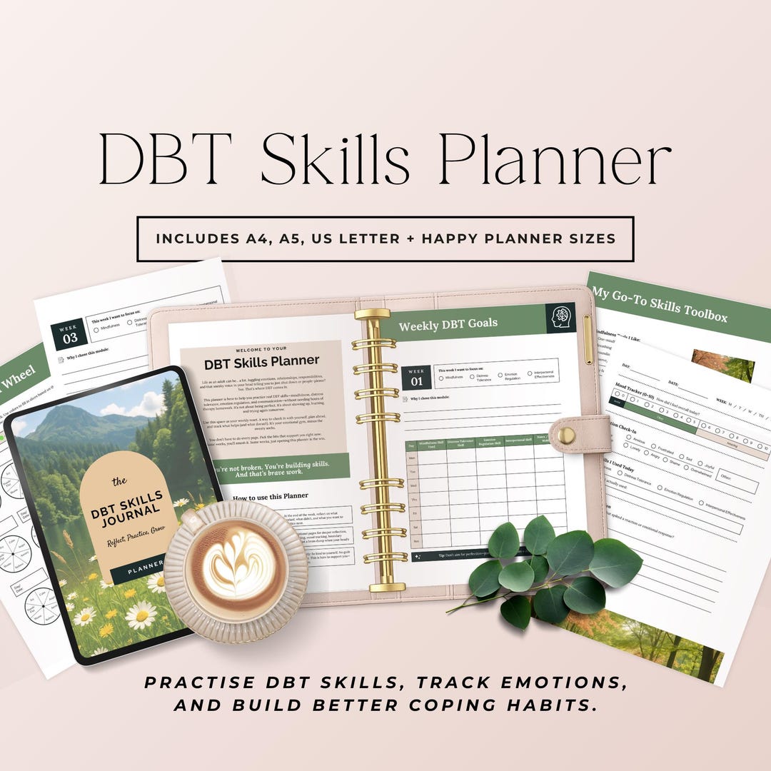 DBT Workbook for Anxiety, Printable DBT Skills Journal, Coping Skills ...