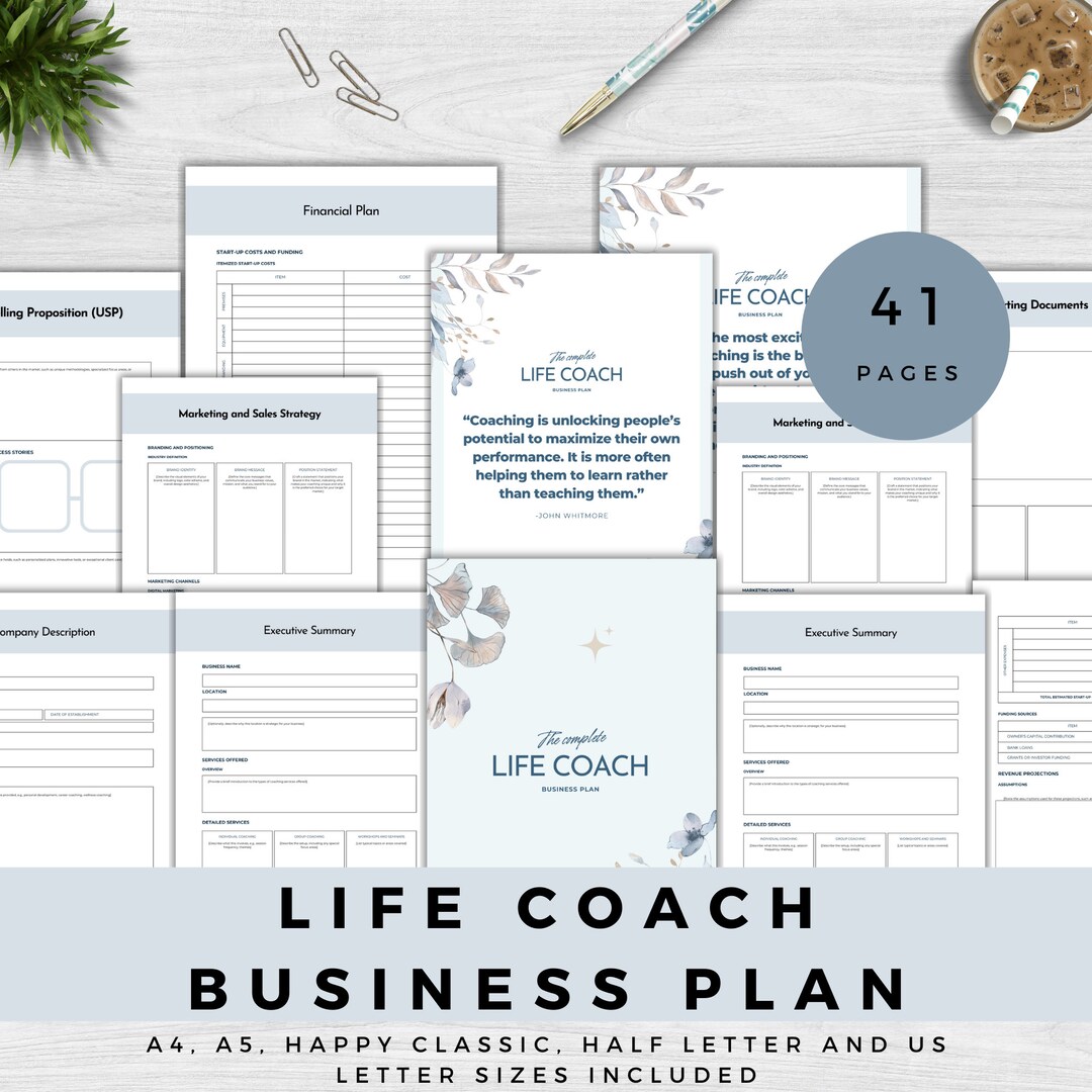 Life Coach Business Plan Printable – Coaching Workbook, Wellness ...