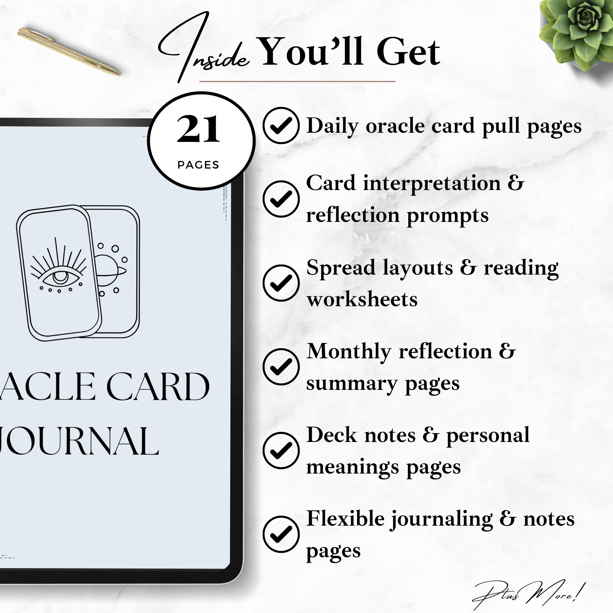 Oracle Journal Printable | Oracle Card Journal for Daily Readings ...