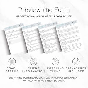 Nutrition Coach Contract Template Editable Coaching Client Agreement ...