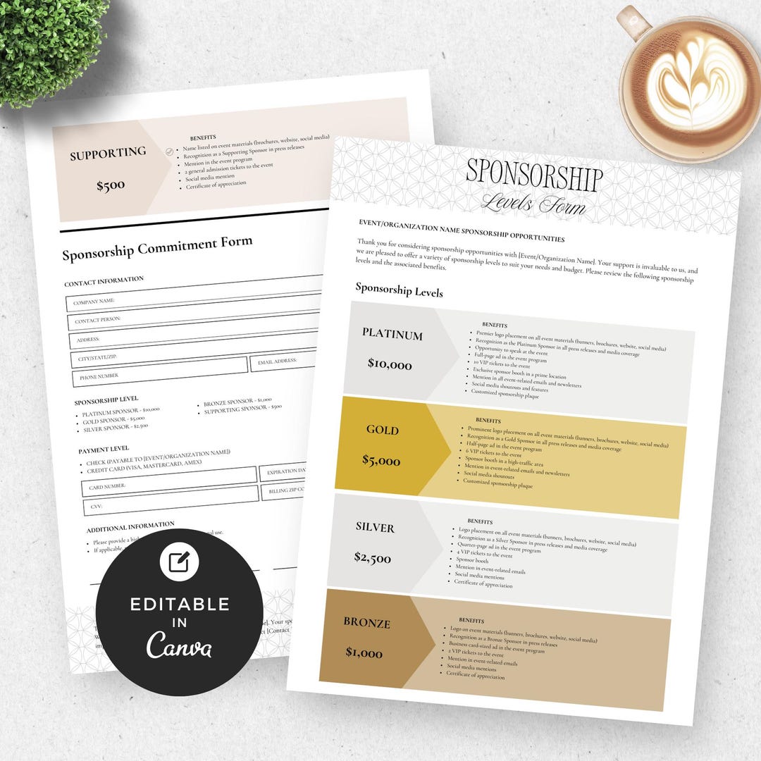 Sponsorship Level Flyer Template Printable Club Sponsorship Proposal ...