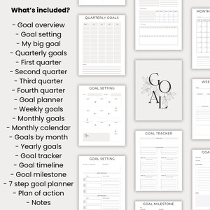 Printable Goal Planner Bundle Goal Tracker Templates Weekly Monthly ...