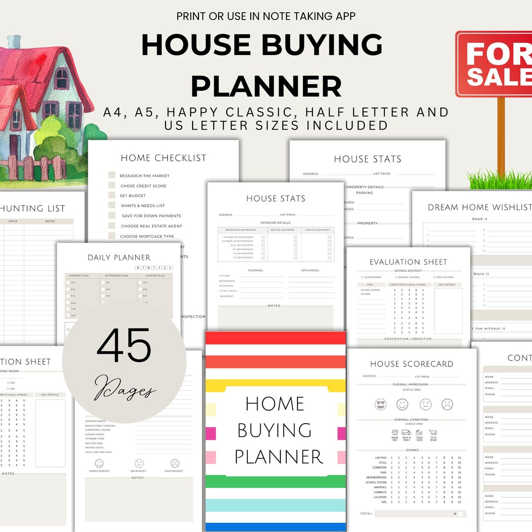 Home Buying Planner, House Buying Guide, First-time Homebuyer Checklist ...