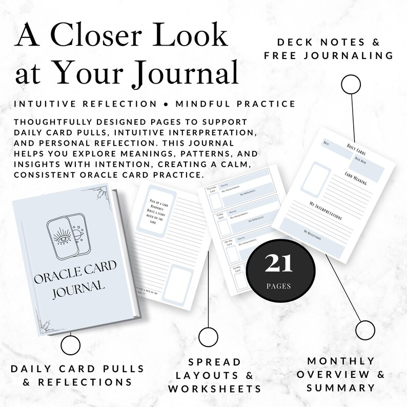Oracle Journal Printable | Oracle Card Journal for Daily Readings ...