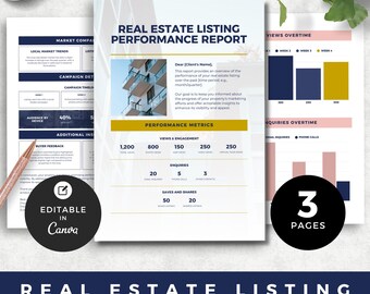 Realtor Listing Performance Report, Weekly Seller Update Flyer, Client ...