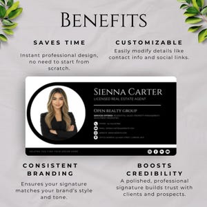 Realtor Email Signature Template, Elegant Gmail Signature, Editable ...