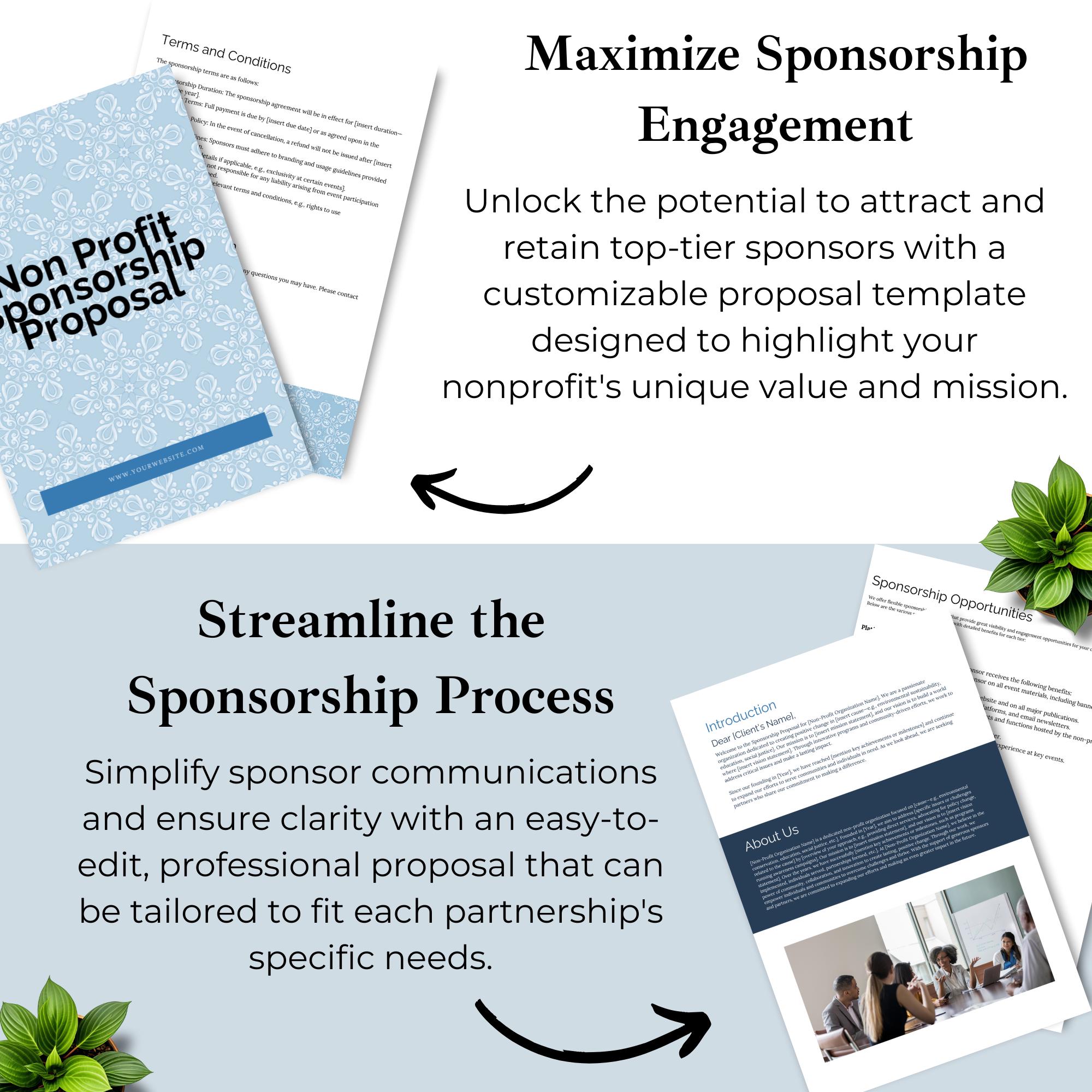 Nonprofit Sponsorship Proposal Template Editable Charity Sponsorship ...