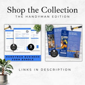 Handyman Form Bundle Template for Home Repair Services Invoice Editable ...