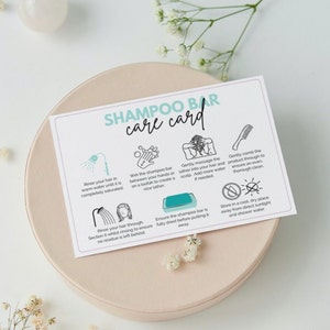 Shampoo Bar Care Card Template for Solid Shampoo Bar Instructions for ...